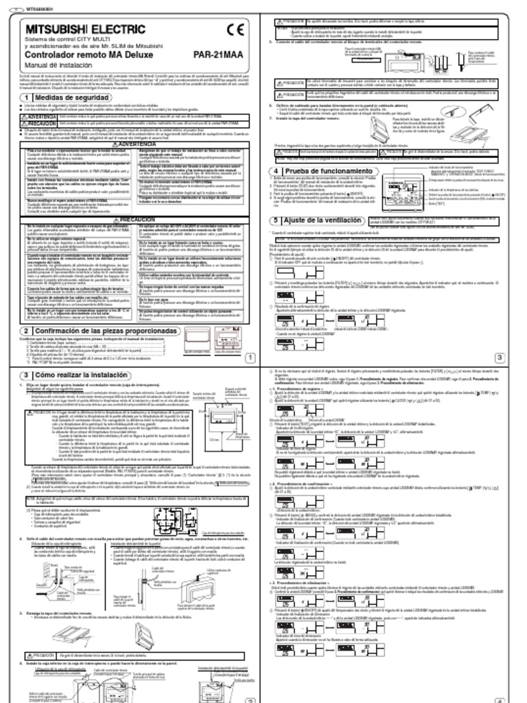 Manual de Instalación PAR-21MAA | PDF | Descarga electrostática | Aire ...