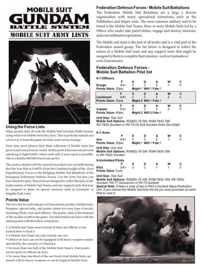 Gundam Battle System Models List | PDF | Military Science | Military ...