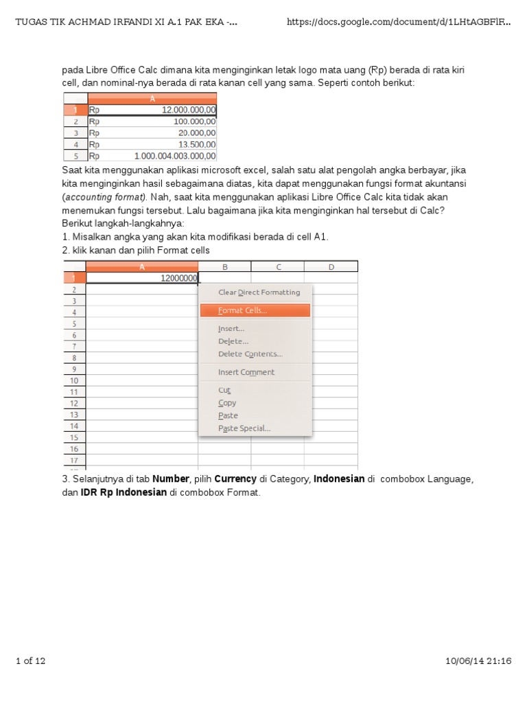 Libreoffice Calc | PDF | Metode & Bahan Ajar | Komputer