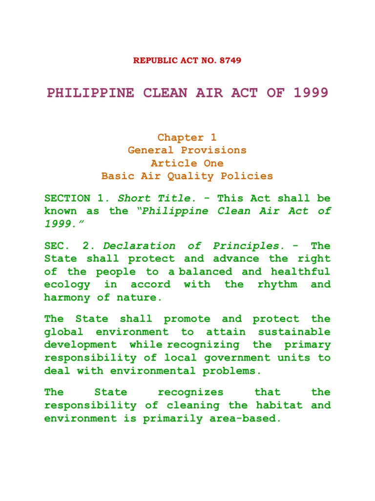 Environmental Law | PDF | Emission Standard | Air Pollution Environmental Law | PDF | Emission Standard | Air Pollution
