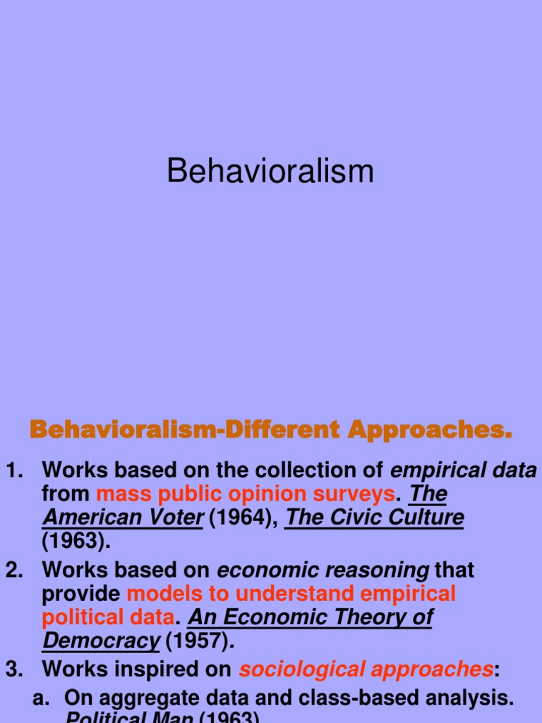 Behavioralism | PDF | Social Capital | Voting