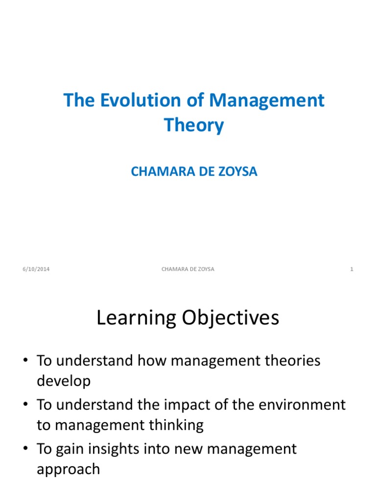 The Evolution of Management Theory | PDF | Academic Discipline ...