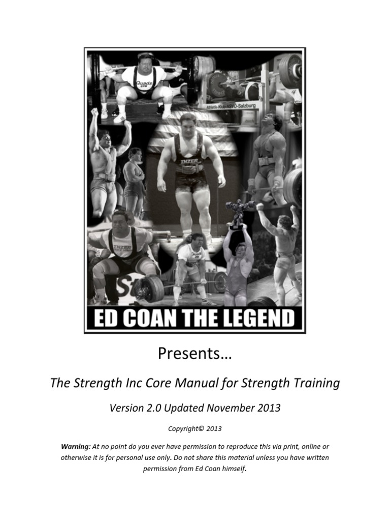 Ed Coan - Core Manual For Strength Training (Version 2.0) | PDF ...