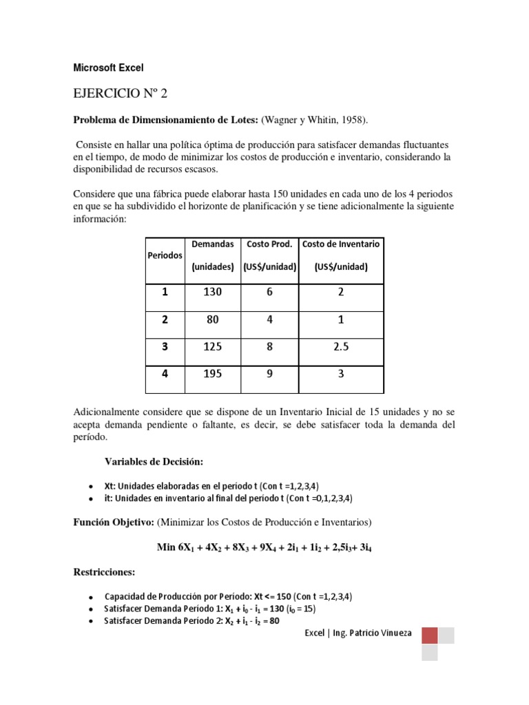 Ejercicio 3 Solver | PDF