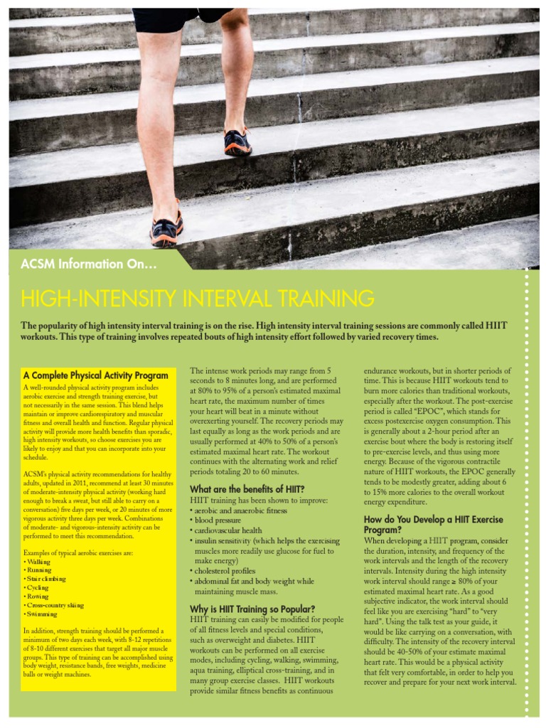 ACSM 2014 High Intensity Interval Training | PDF | High Intensity ...