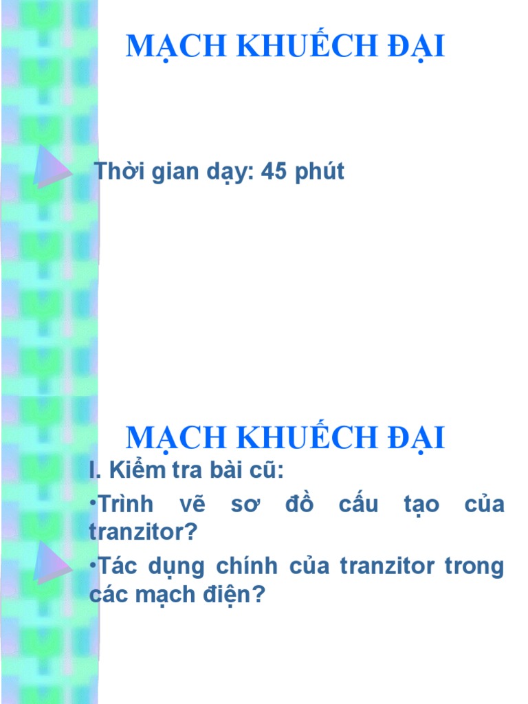 Bài Giảng Mạch Khuyếch đại Pdf