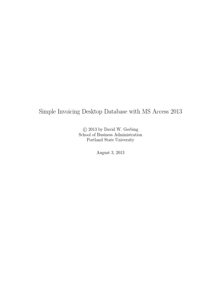 Simple Invoicing Desktop Database With MS Access 2013 | PDF | Databases | Database Index