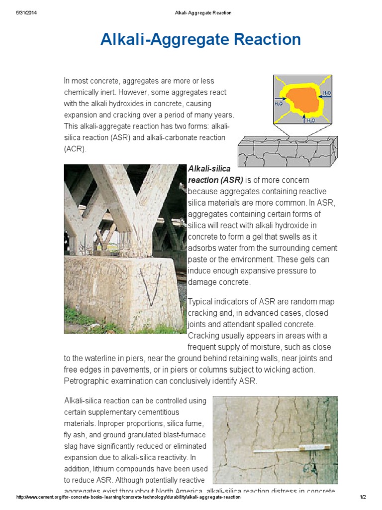 Alkali Aggregate Reaction | PDF | Structural Engineering | Concrete