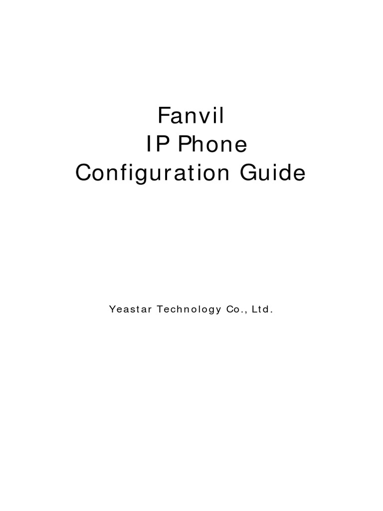 Fanvil Configuration Guides en | PDF | Session Initiation Protocol ...