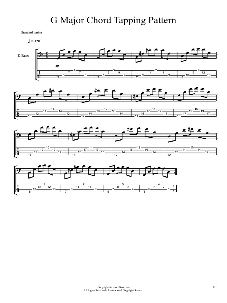 G Major Chord Tapping Pattern | PDF