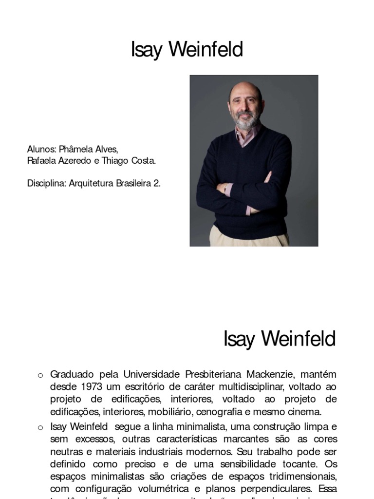 Obras e Prêmios de Isay Weinfeld | PDF | Casa e Jardim