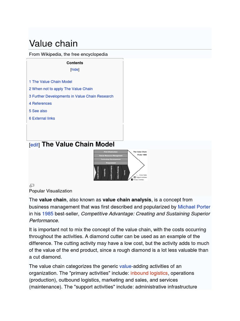 Value Chain ND Purpose of Business | PDF | Value Chain | Strategic ...