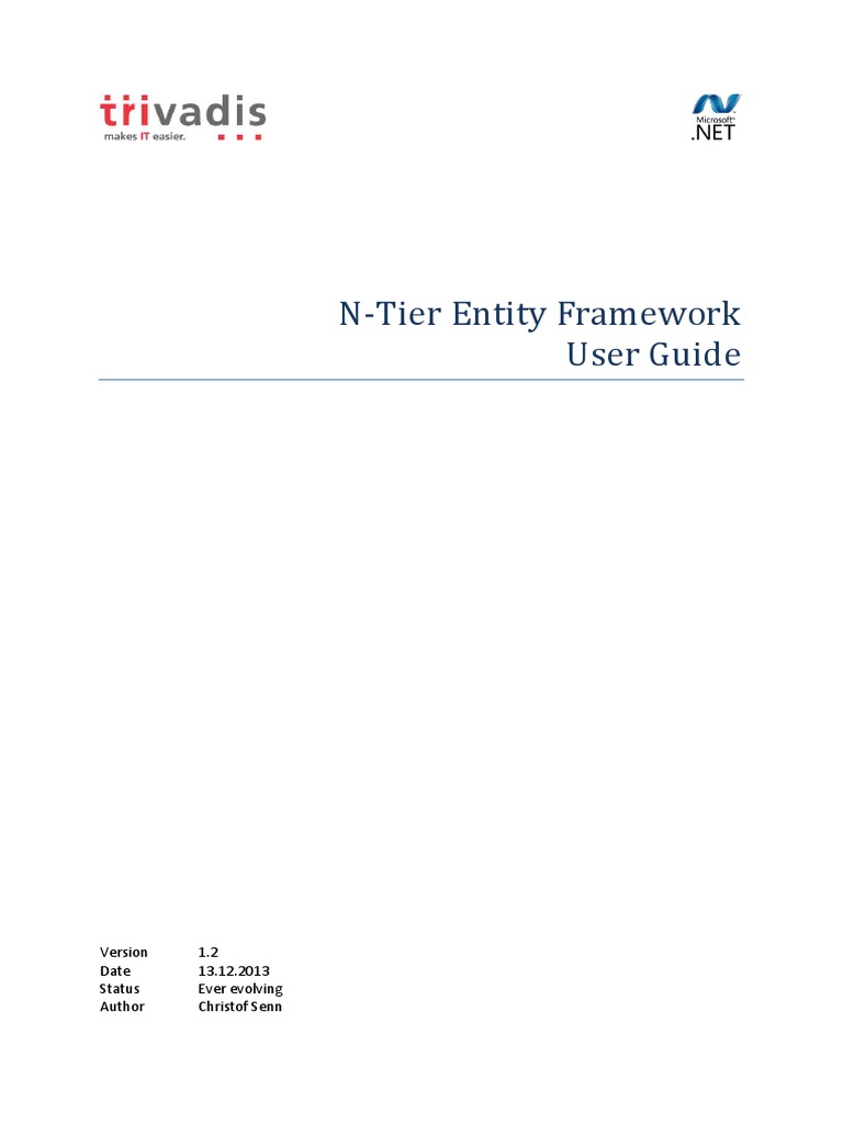 N-Tier Entity Framework - User Guide | PDF | Entity Framework | Microsoft Visual Studio