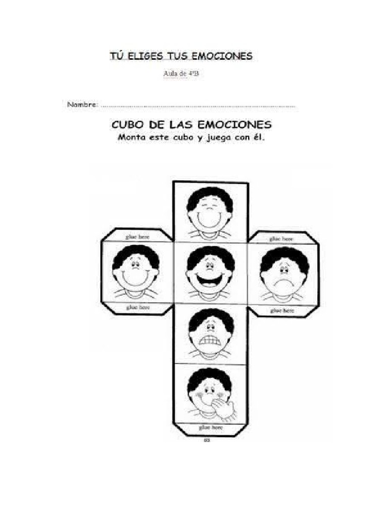 Dado de Emociones para Niños | PDF | Relaciones personales, crianza y ...