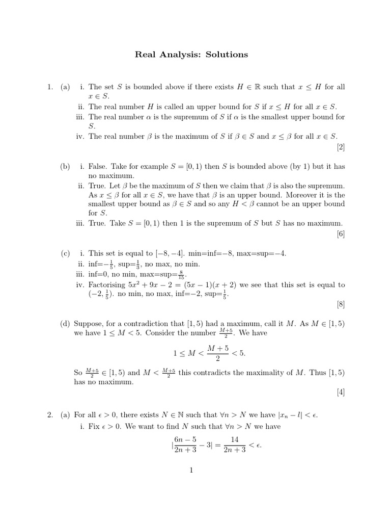 Real Analysis: Solutions | PDF | Continuous Function | Functions And ...