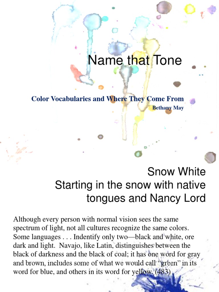 Name That Tone | Download Free PDF | Color | Vocabulary