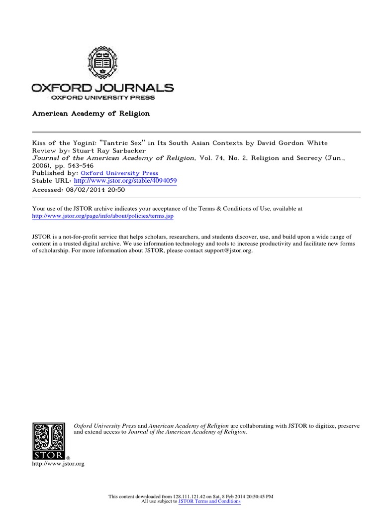 Stuart Ray Sarbacker - Review Kiss of The Yogini | PDF | Tantra ...