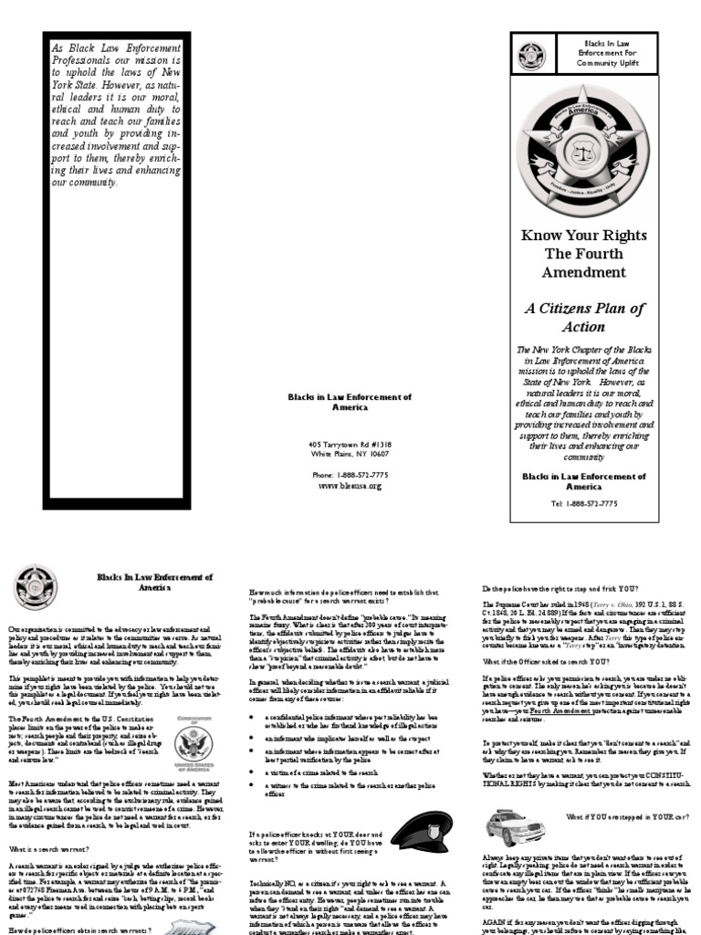 Know Your Rights The Fourth Amendment | PDF | Search And Seizure ...