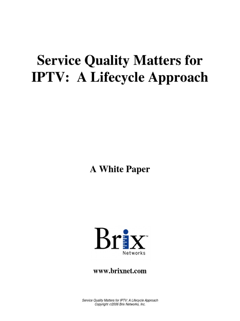 WPaper ServiceQuality Ang | PDF | Iptv | Video On Demand