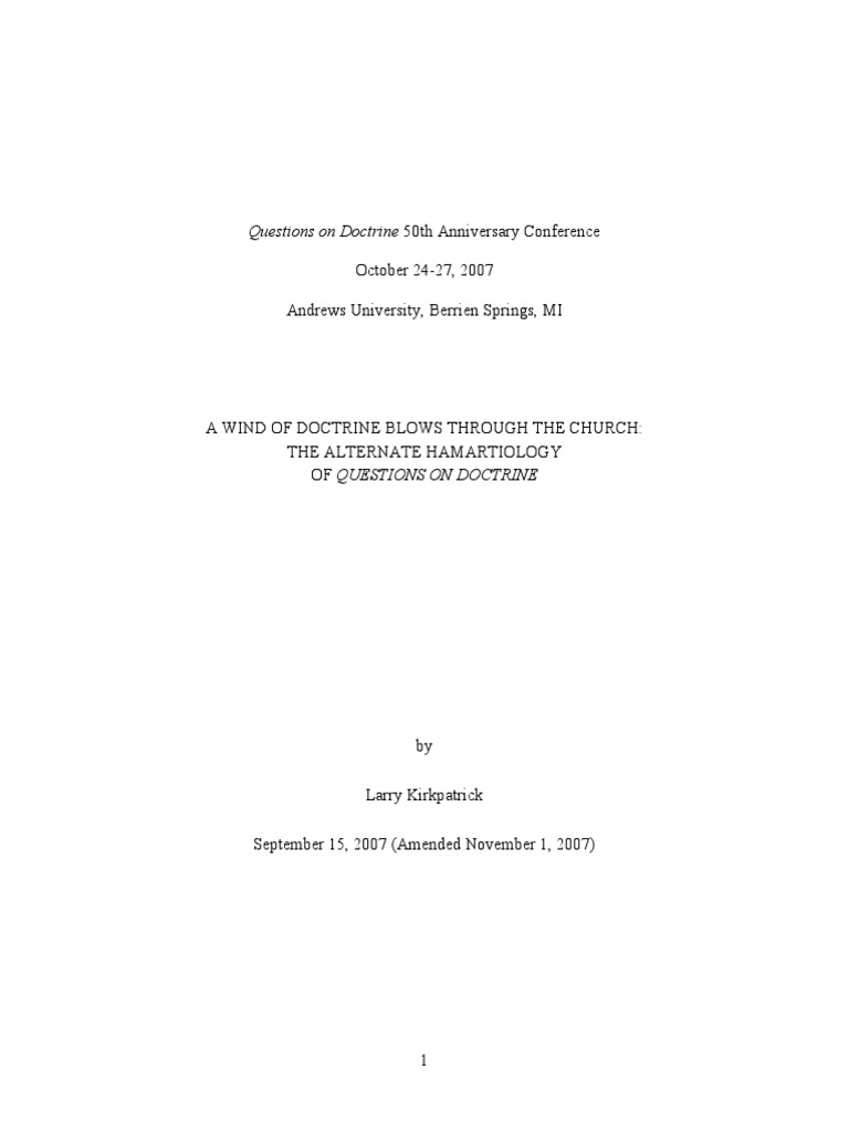 Kirkpatrick on SDA Doctrine of Sin | PDF | Original Sin | Seventh Day ...