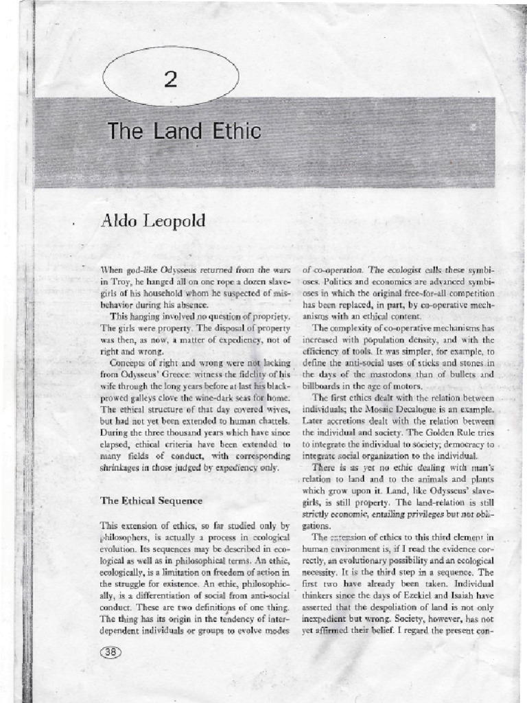 Aldo Leopold - The Land Ethic Ver. 1 | Download Free PDF | Soil | Ecology