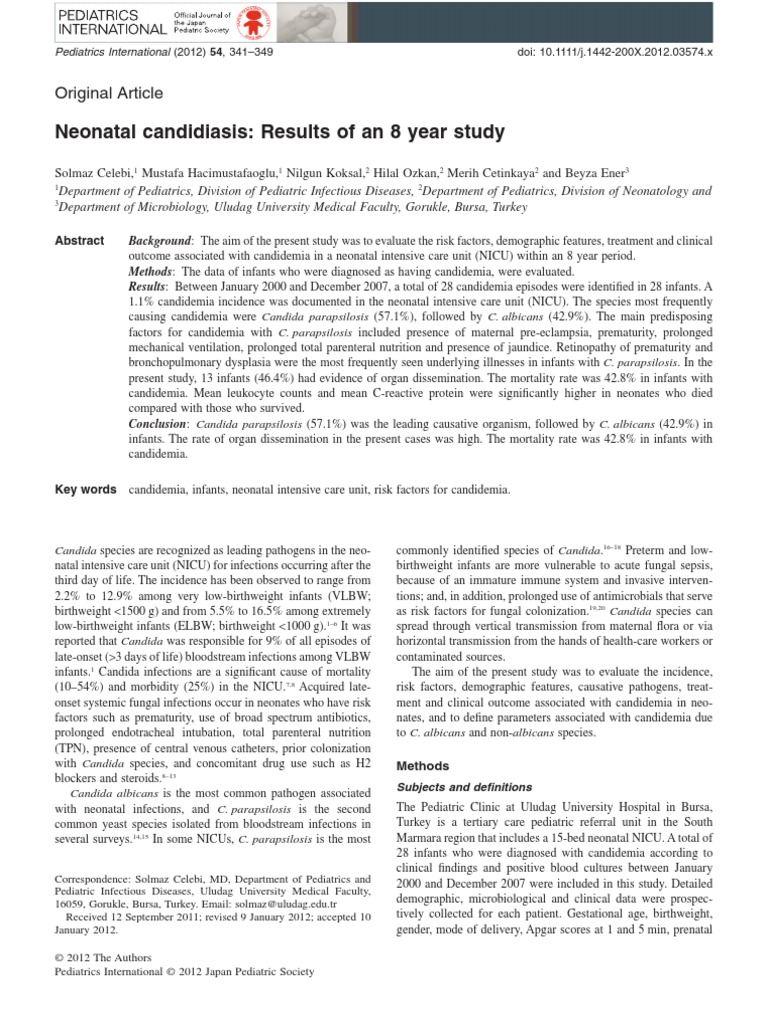 Candidiasis Neonatal | Download Free PDF | Candida (Fungus) | Candidiasis