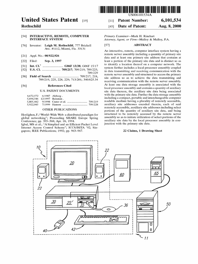 Interactive, Remote, Computer Interface System (US Patent 6101534 ...