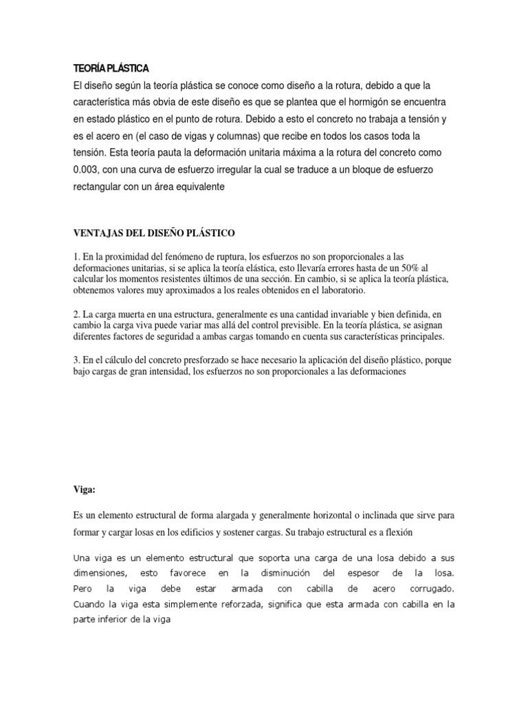 Concreto Teoría Plástica Foro | PDF | Hormigón | Ingeniería estructural