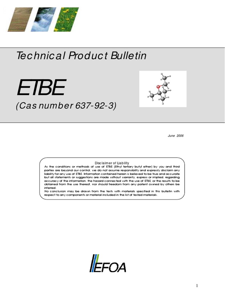 ETBE Technical Sheet | PDF | Gasoline | Internal Combustion Engine