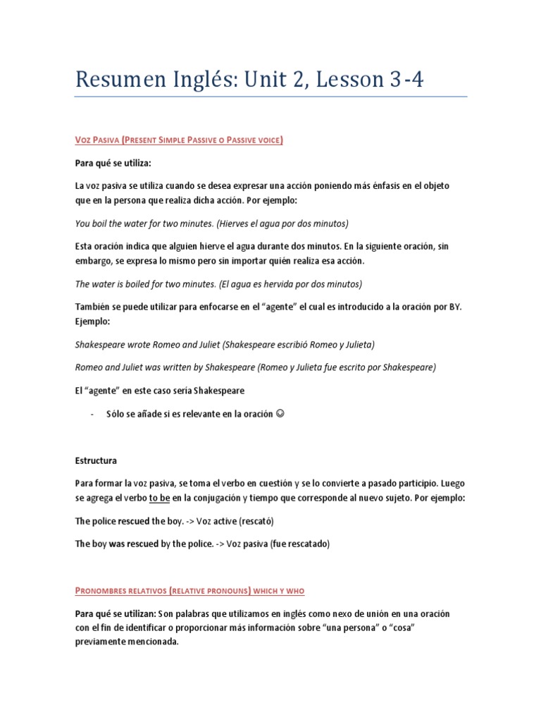 Ejemplo De Resumen En Inglés