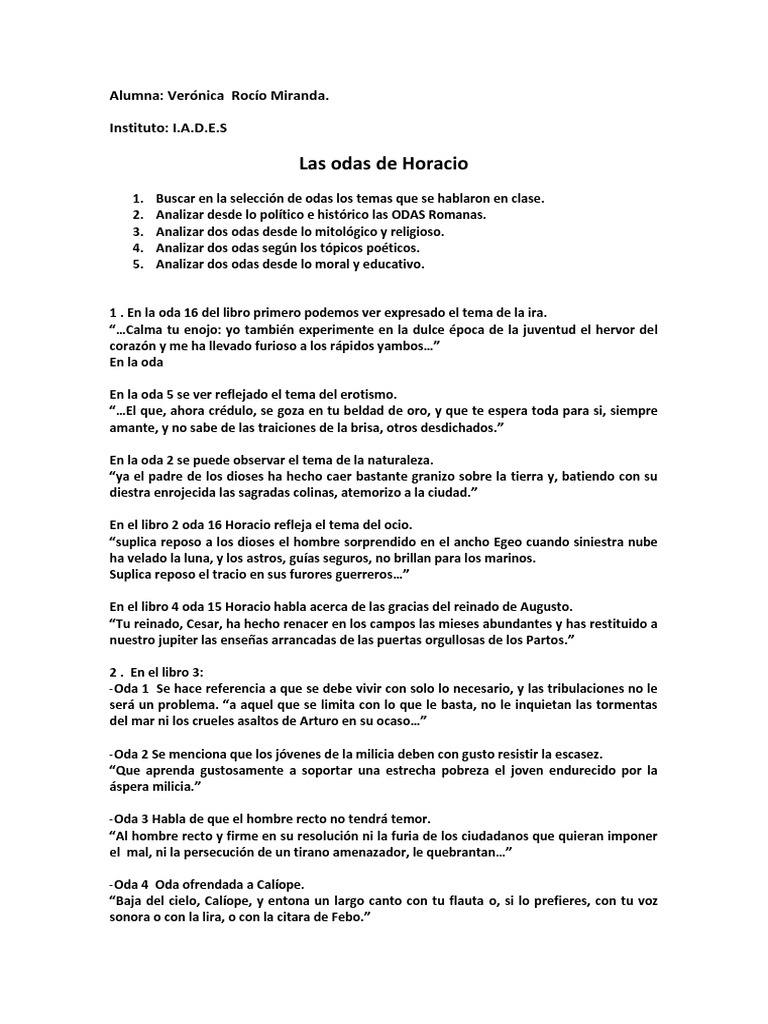 Odas Horacio | PDF | Horacio