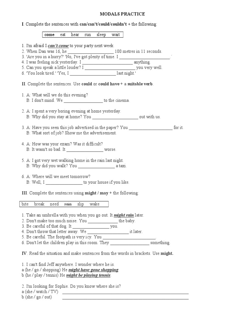 Modals Practice | PDF