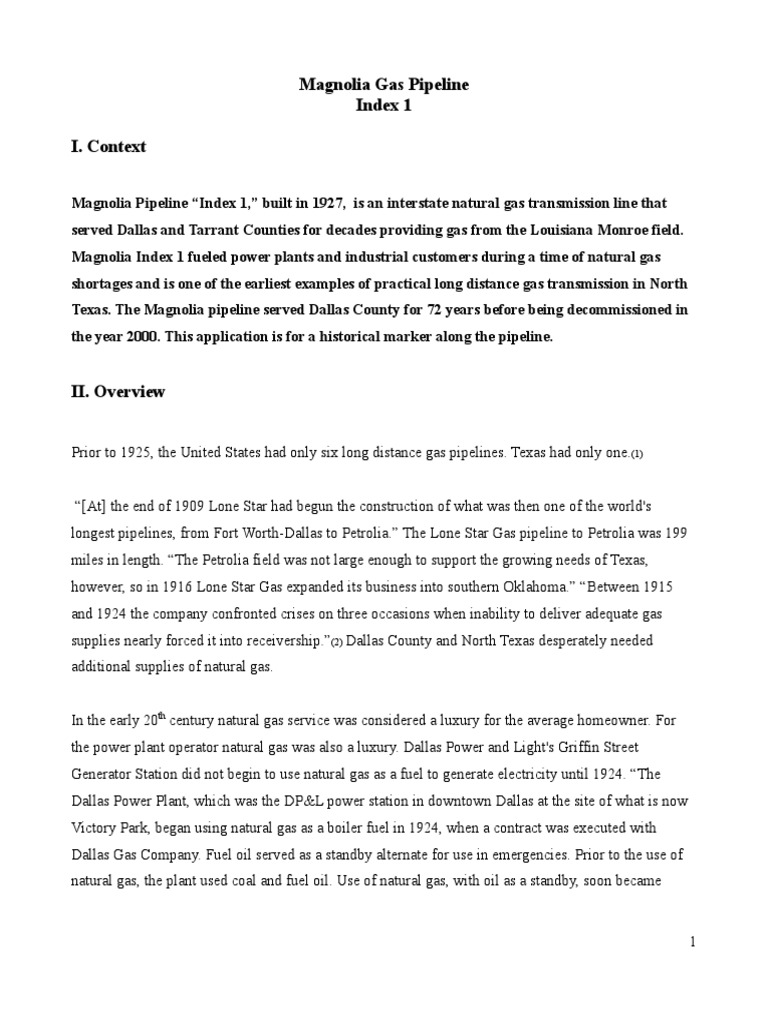 Magnolia Pipeline Index 1 History | PDF | Chemical Process Engineering ...