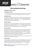 Morning Meeting Greeting Book | PDF | English As A Second Or Foreign ...