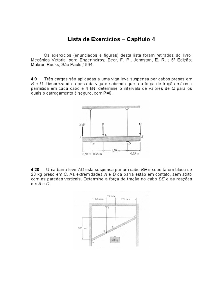 Cap 4 - Exercicios | PDF | Ciências e Matemática