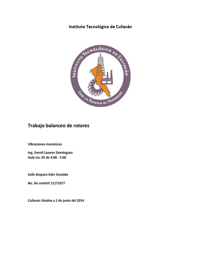 Desbalanceo de Rotores | Descargar gratis PDF | Rotación | Masa