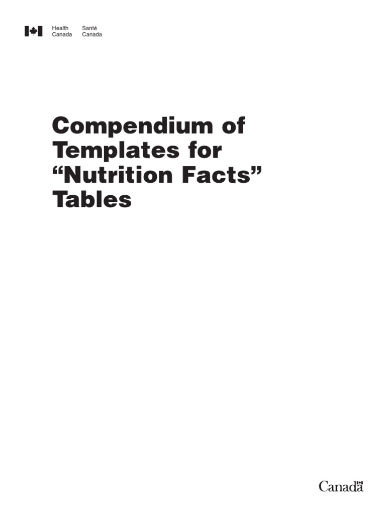 Compendium Templates Nutrition Facts Tables | PDF | Nutrition Facts ...