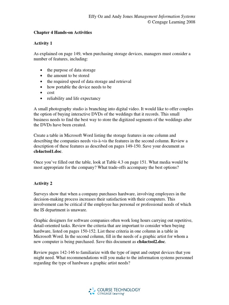 Chapter 4 Hands-On Activities Activity 1 | PDF | Computer Hardware | Dvd