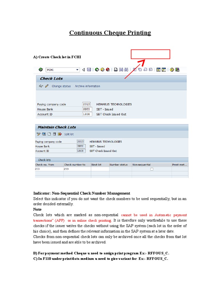 Continuous Cheque Printing Setup Guide | PDF | Cheque | Software
