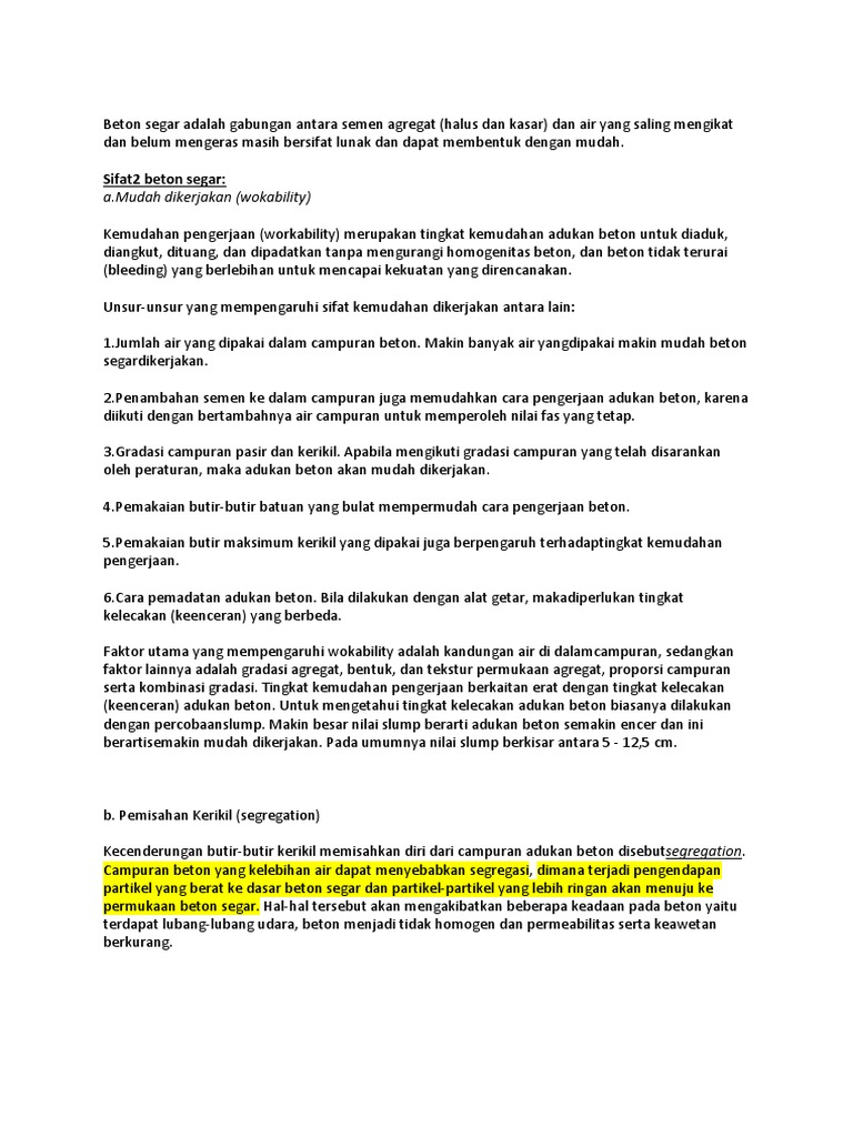 Beton Segar | PDF | Griya & Taman | Sains & Matematika