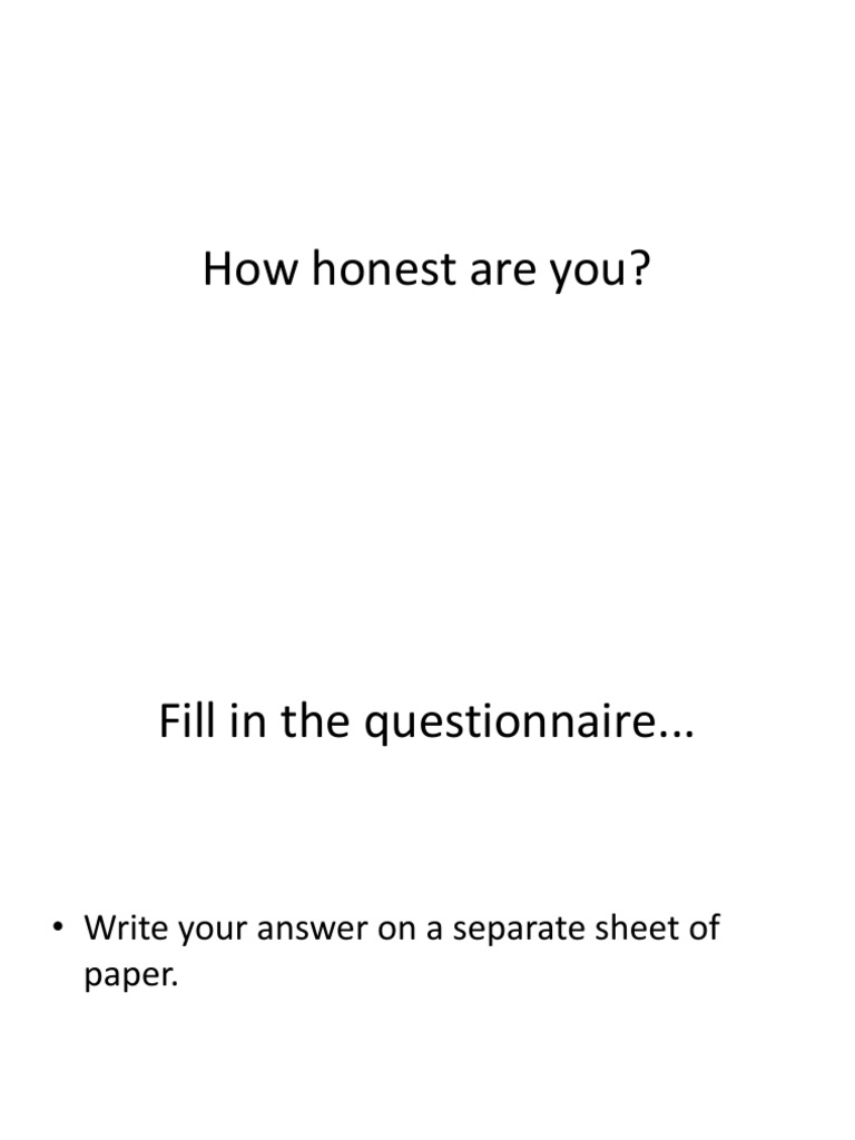 How Honest Are You | PDF