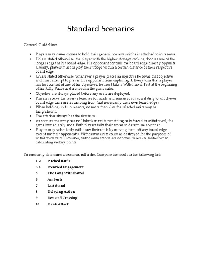 Standard Scenarios: General Guidelines | PDF | Ambush | Conflicts