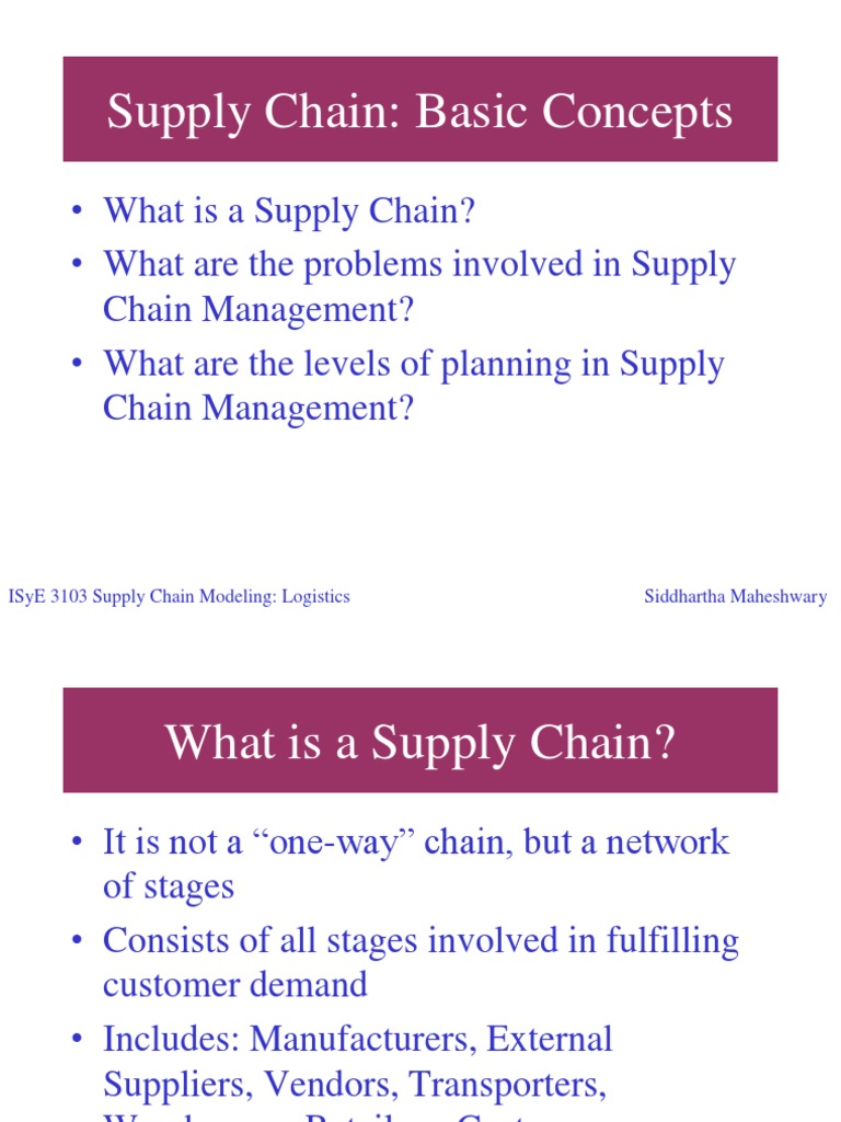Supply Chain Concepts | PDF | Supply Chain | Logistics