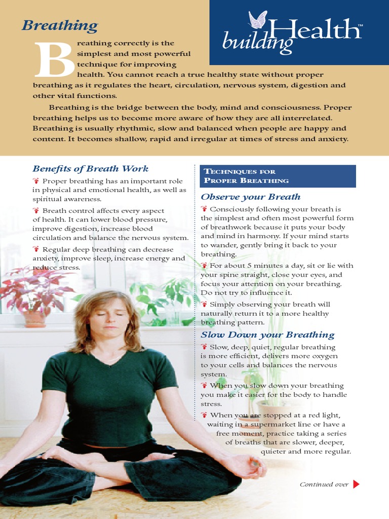 Breathing: Benefits of Breath Work Observe Your Breath | PDF ...