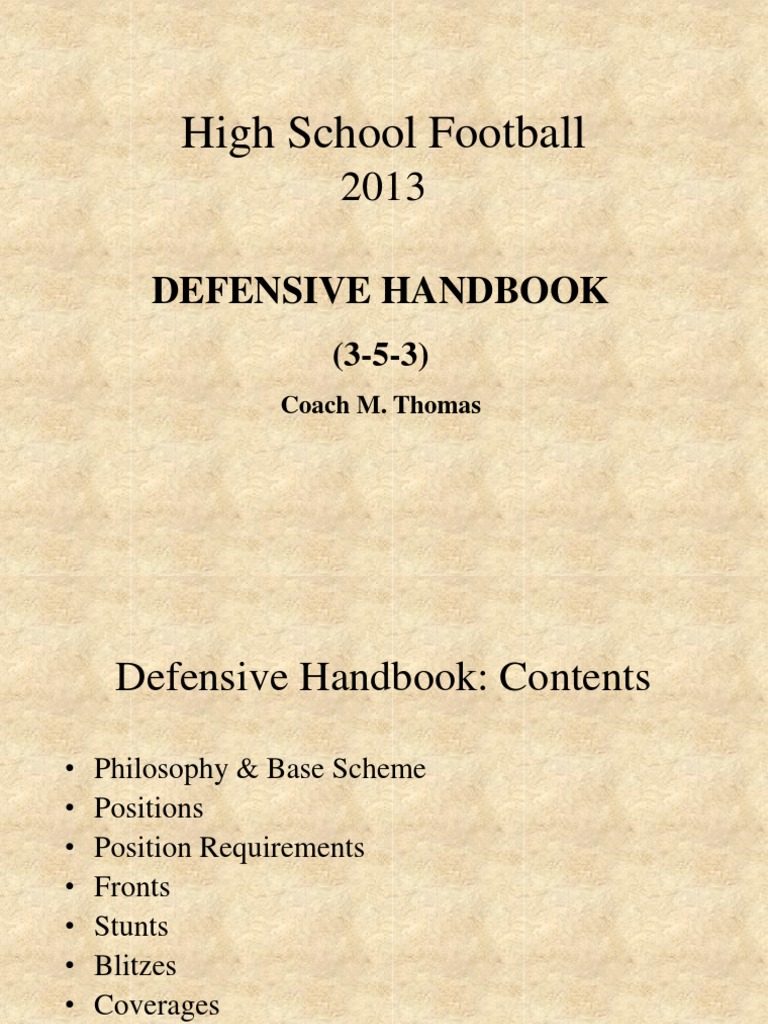 Defensive Handbook | PDF | Sports Rules And Regulations | Team Sports