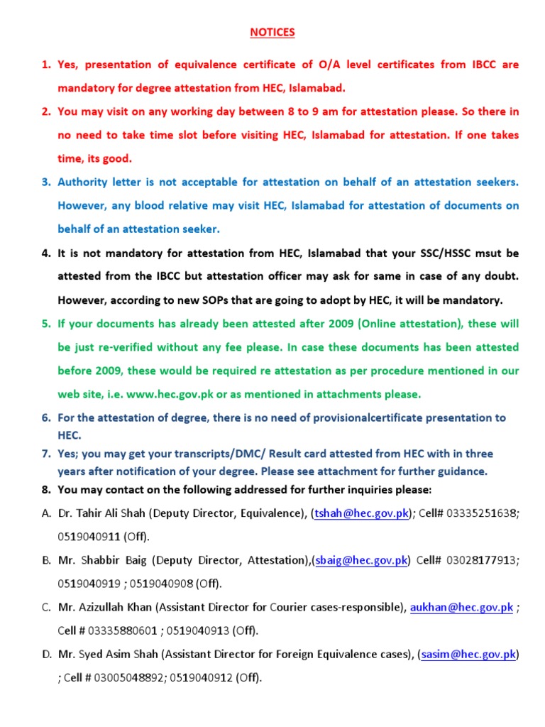HEC Attestation Guidlines New | PDF | Doctor Of Philosophy | Academic ...