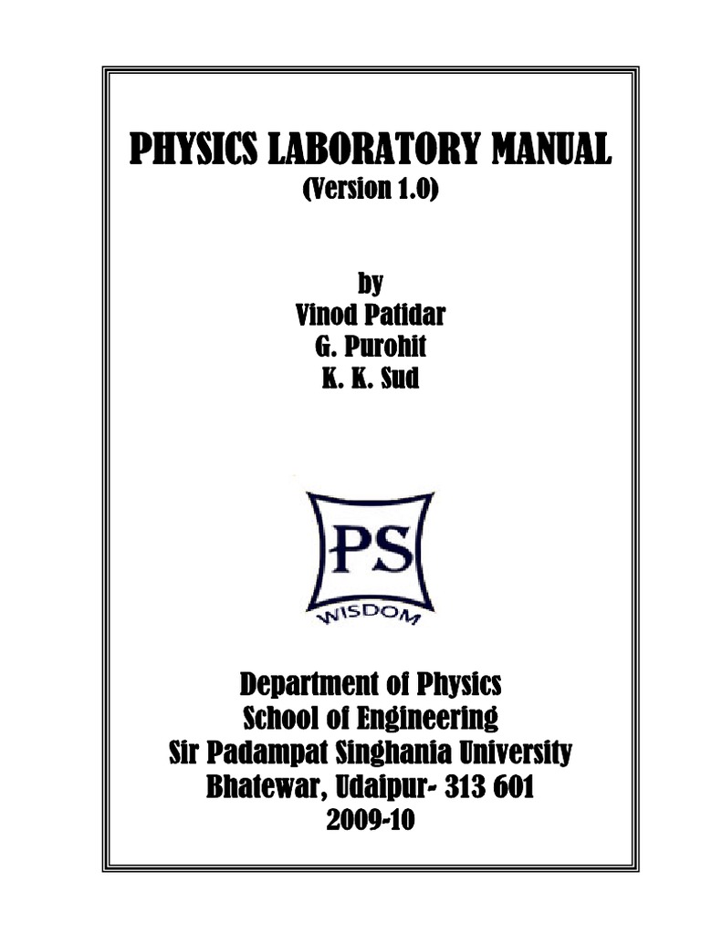 Physics Laboratory Manual PDF | PDF | Electric Current | Magnetic Field