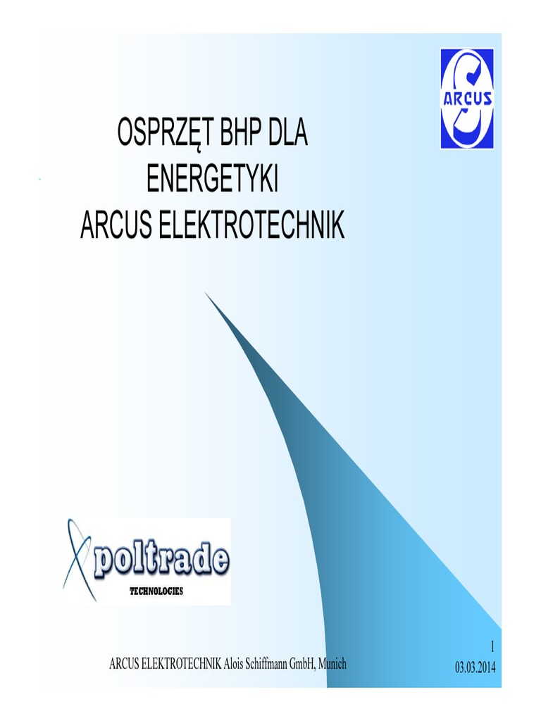 Osprzęt BHP Dla Energetyki Arcus | PDF