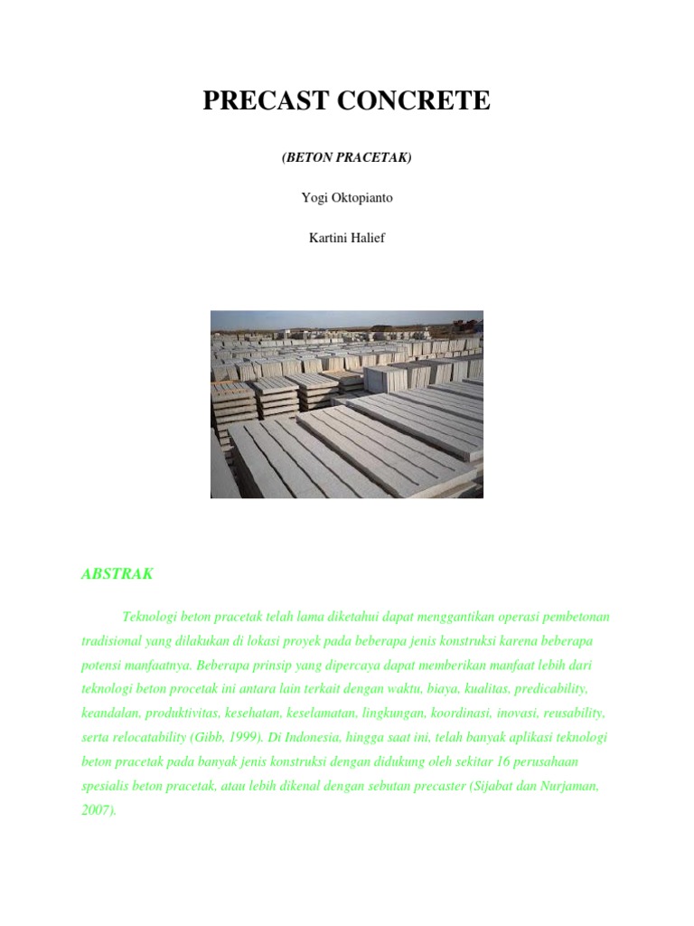 Materi Beton Precast | PDF