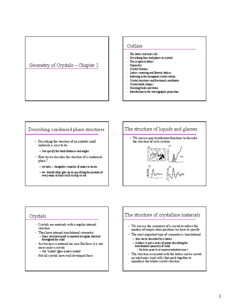 Crystal Geometry 6up | PDF | Crystal Structure | Crystal